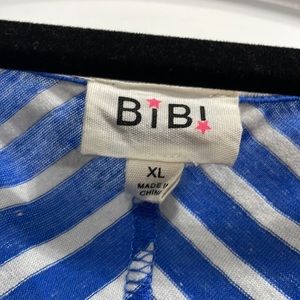 BiBi | Tops | Bibi Xl Short Sleeve Blue And White Striped Top | Poshmark